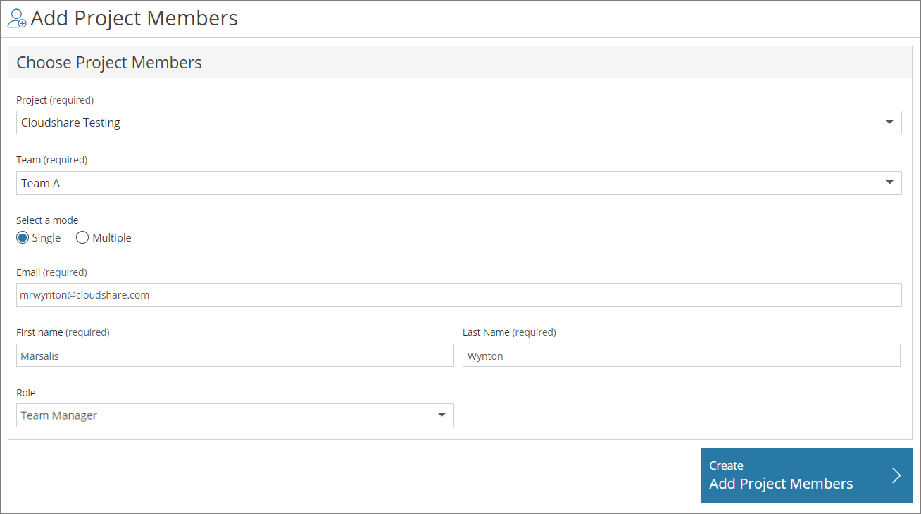 Adding Project Members – CloudShare Support