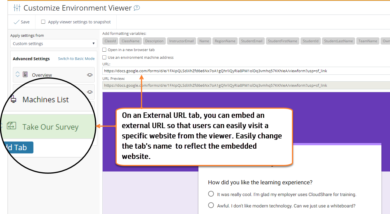 Advanced Settings – CloudShare Support